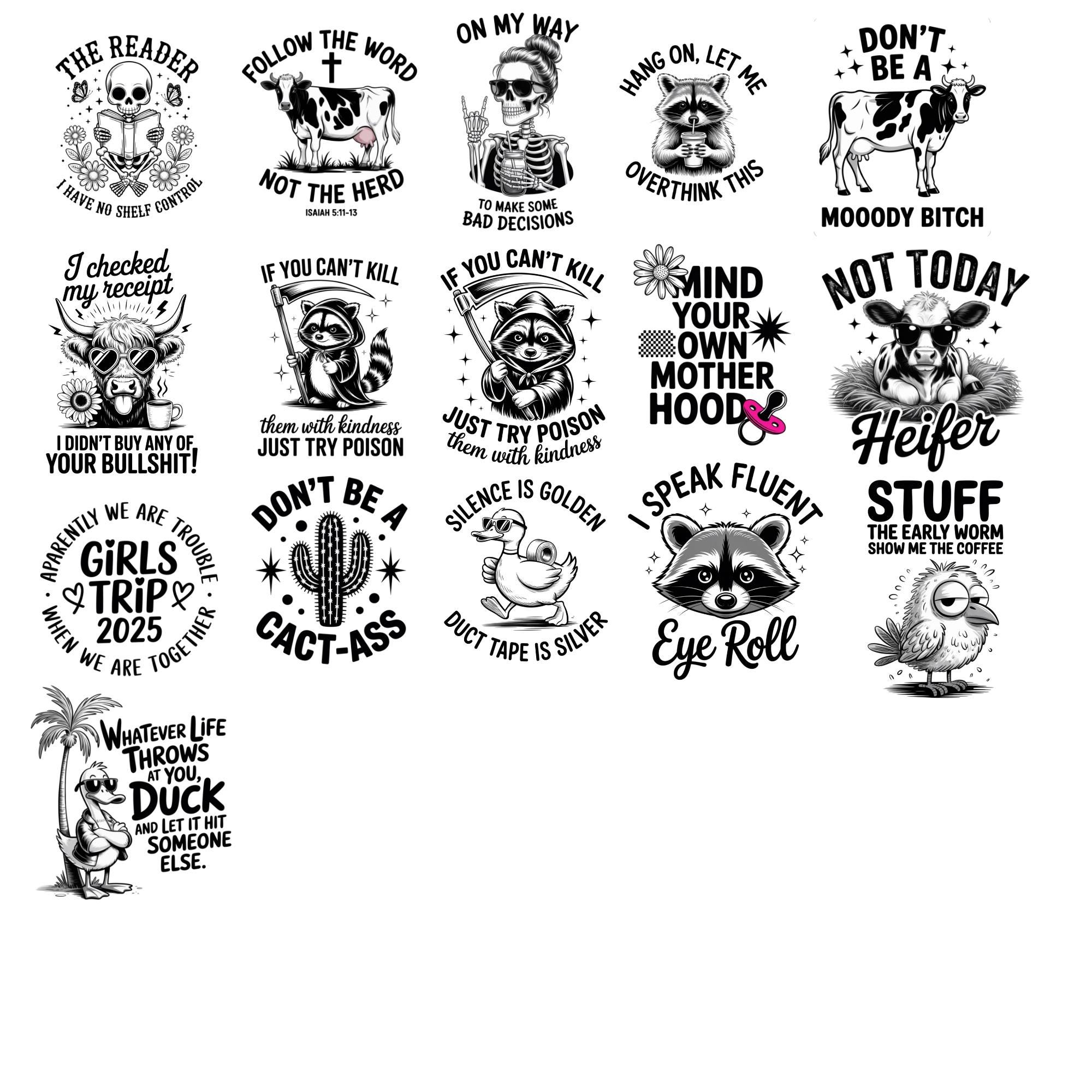 Funny Meme Vinyl Stickers, Humorous Die Cut Decals for Laptops, Water ...