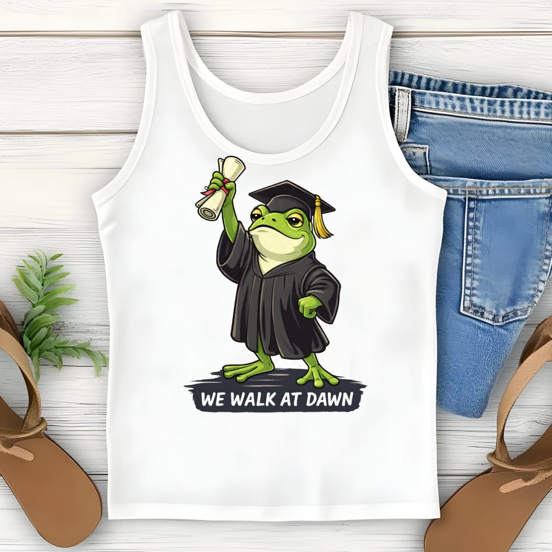 Senior 2026 Frog Shirt, Funny Graduation Tee, We Walk at Dawn, High ...