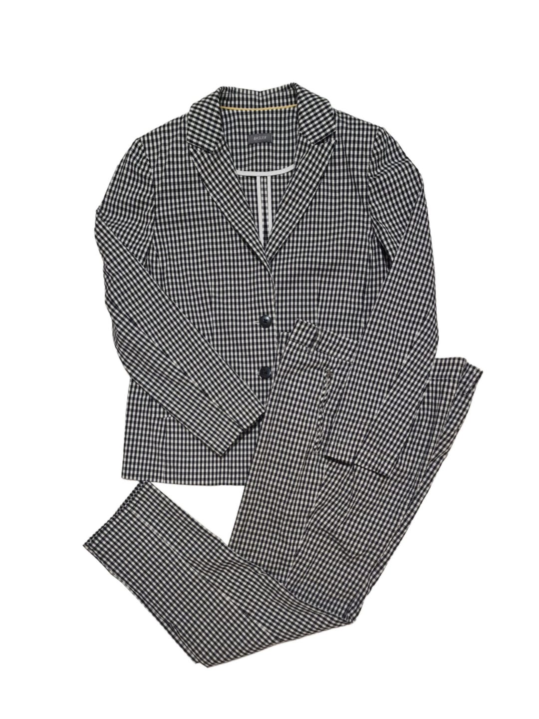 Basler Suit Two-piece Set: Blazer and Full-length Pants Black and White ...