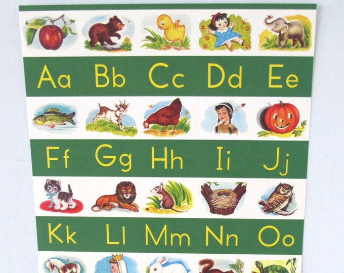 Vintage Alphabet Poster by Writeables - Etsy