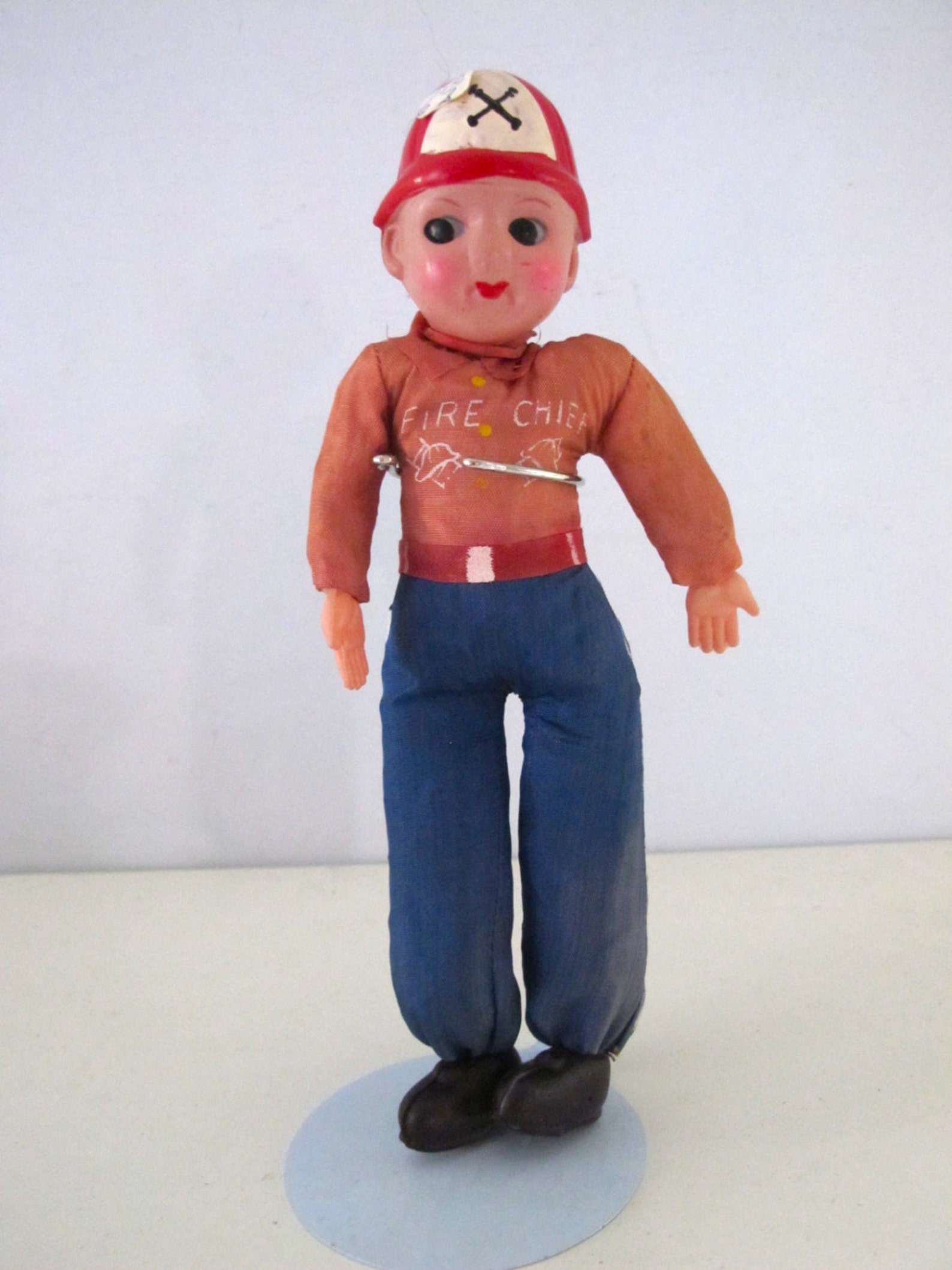 Vintage Fire Chief Fireman Doll - Etsy
