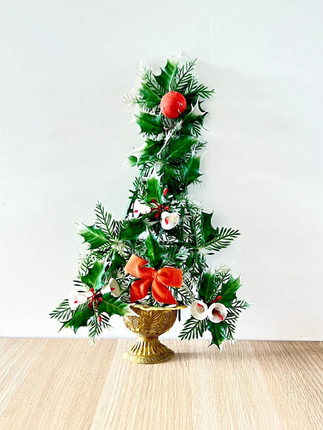 Vintage Kitsch Christmas Tree Holly Decoration - Etsy