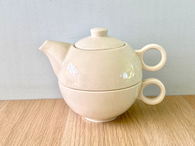 Vintage Ceramic Stacking Teapot and Cup Mid Century Made in Japan - Etsy