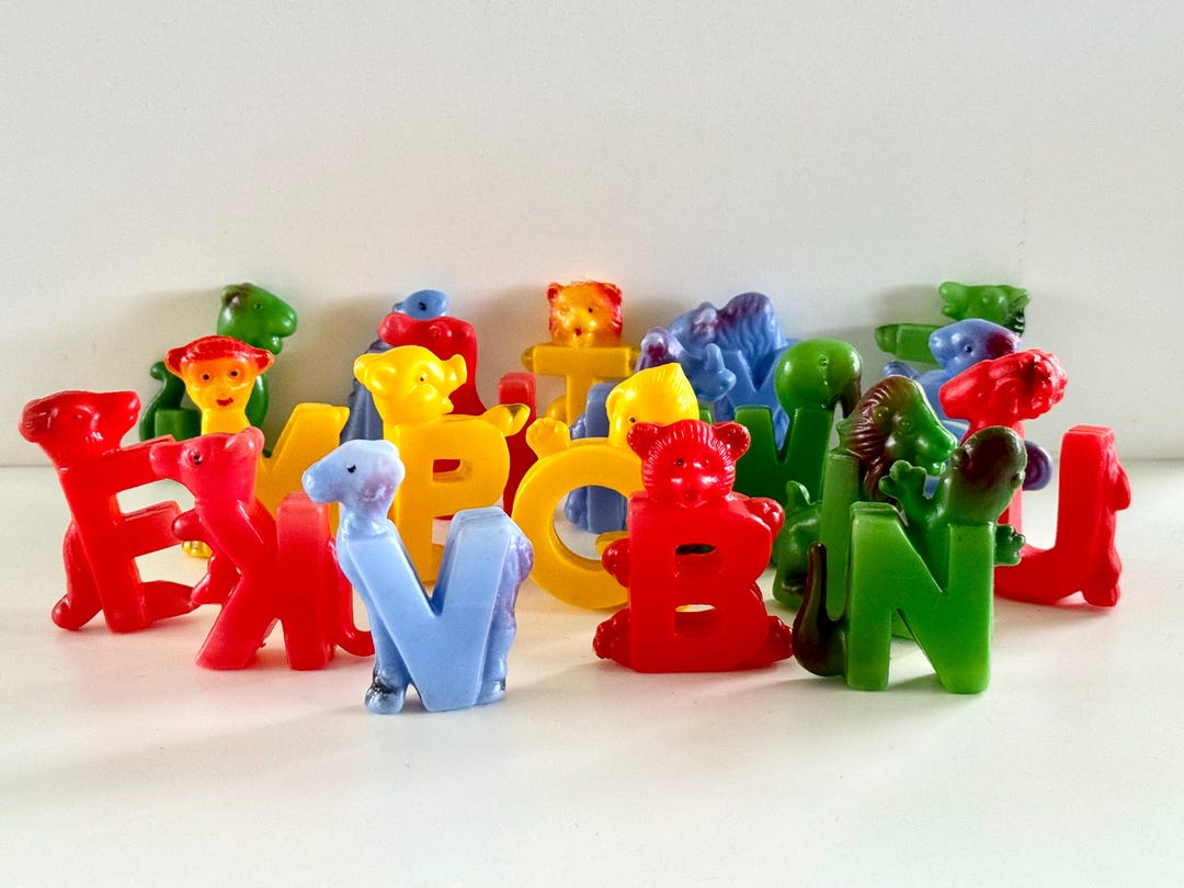 Vintage Alphabet Plastic Animal Letters - Etsy