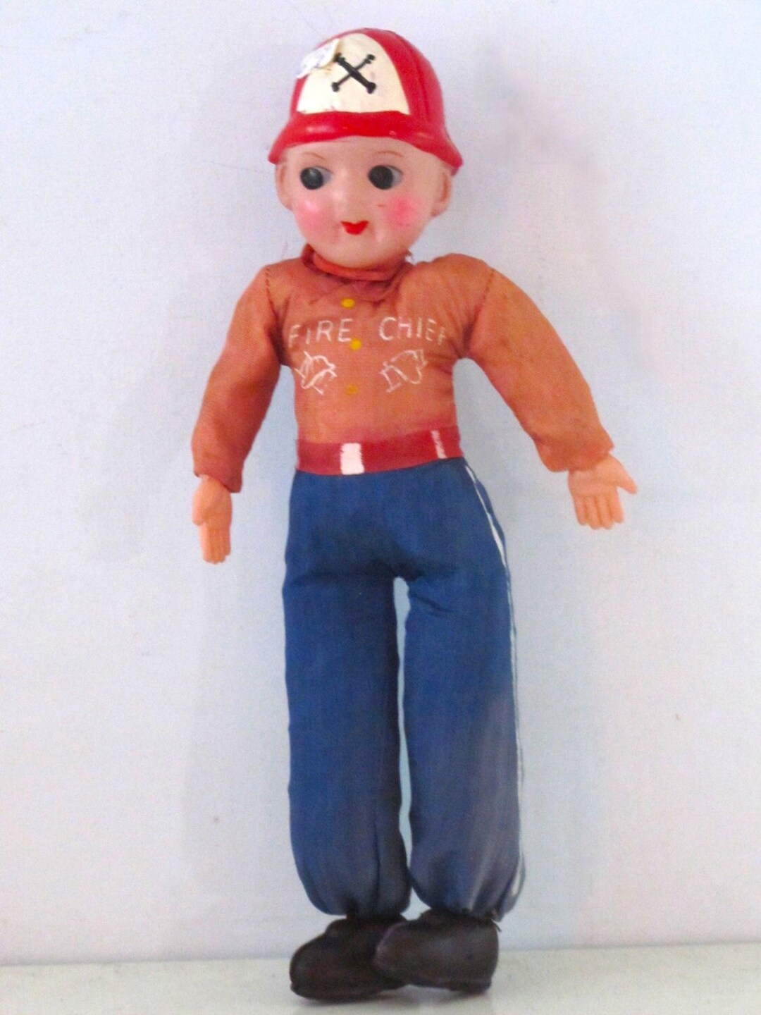 Vintage Fire Chief Fireman Doll - Etsy