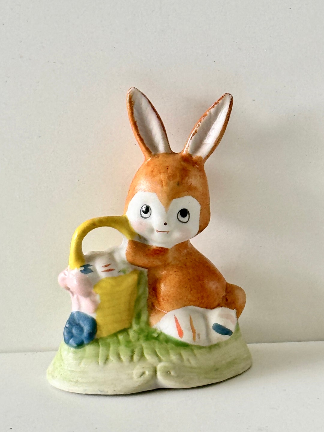 Vintage Easter Rabbit With Easter Basket With Easter Eggs - Etsy