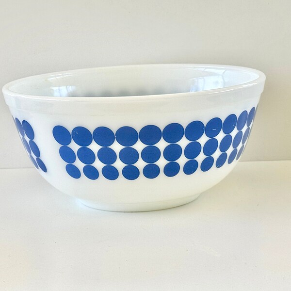 Blue Dotted Pyrex Bowl - Etsy