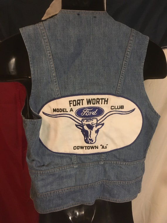 Vintage Lee Denim Vest With Ford Patches - Size Small… - Gem