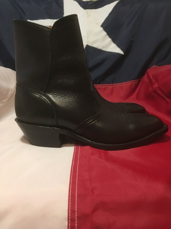 Boulet 1114 Black Western Dress Boot with Western Dre… - Gem