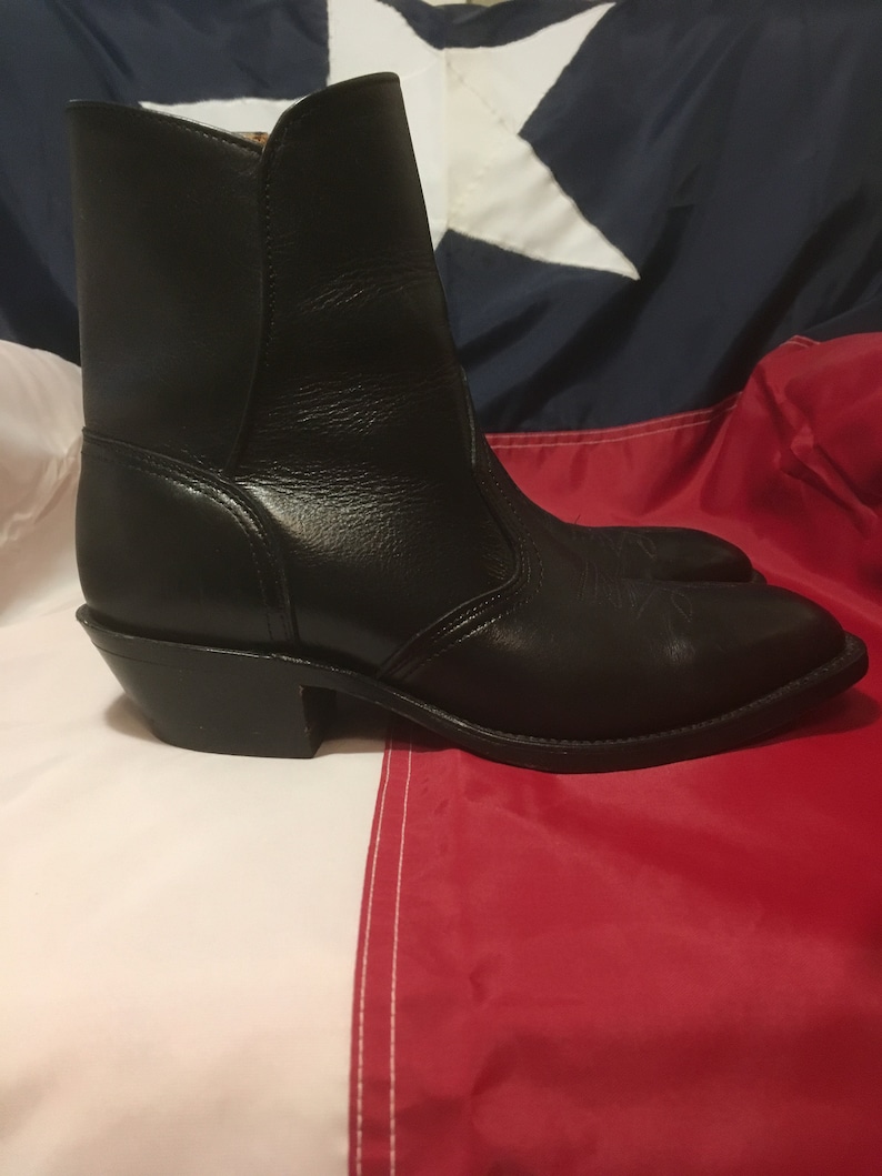 Boulet 1114 Black Western Dress Boot With Western Dress Toe and Cowboy ...