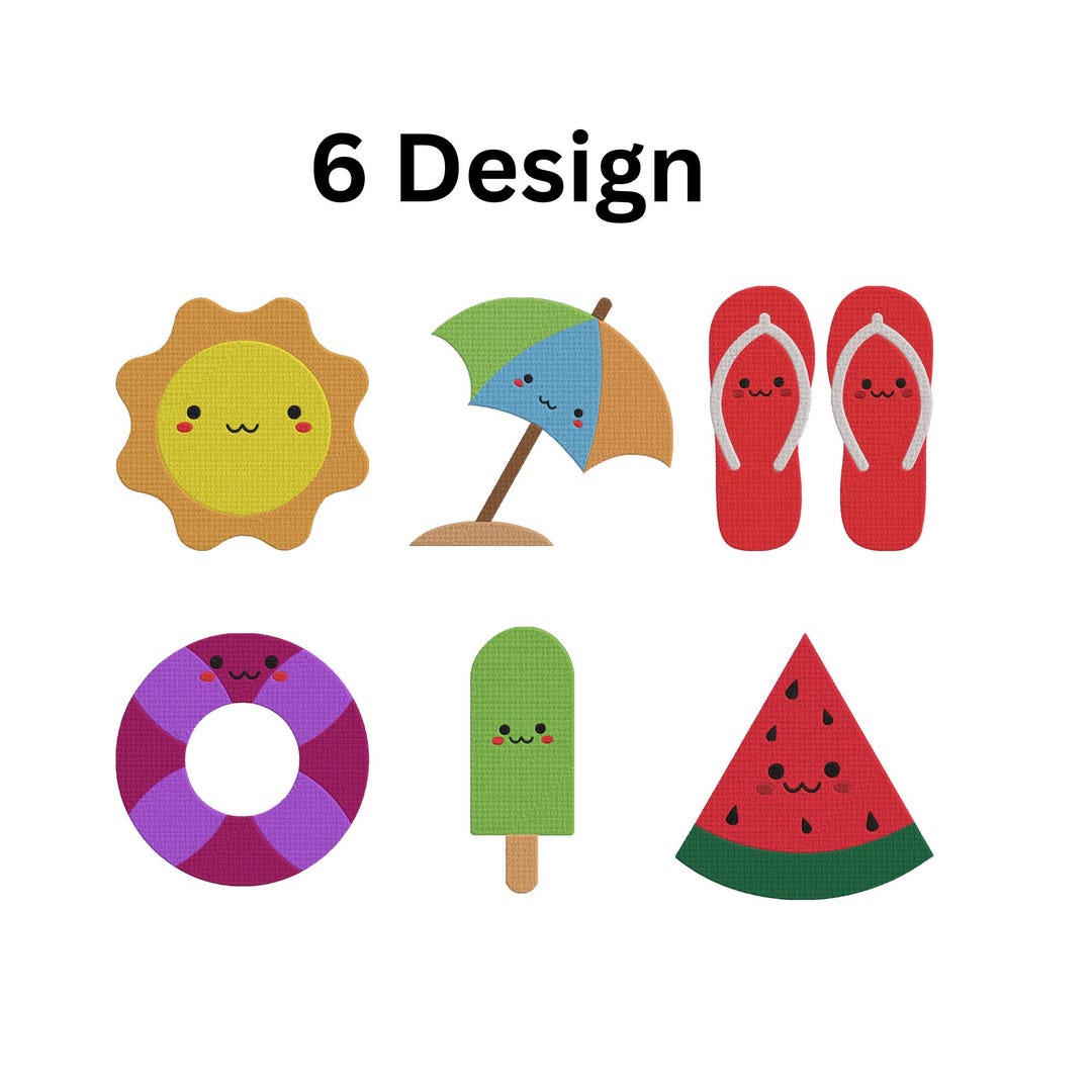 Summer Embroidery Design - Etsy