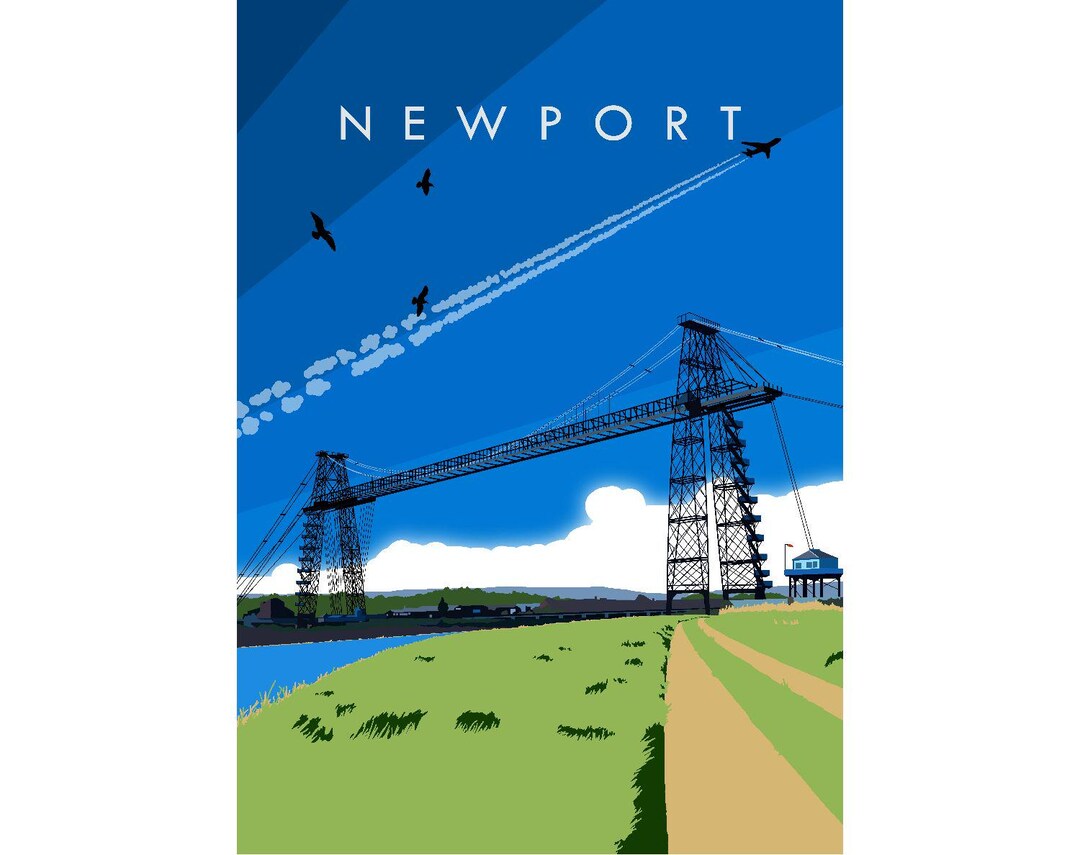 Newport Art Print Transporter Bridge - A5/A4/A3 by Cardiff Artist - Etsy