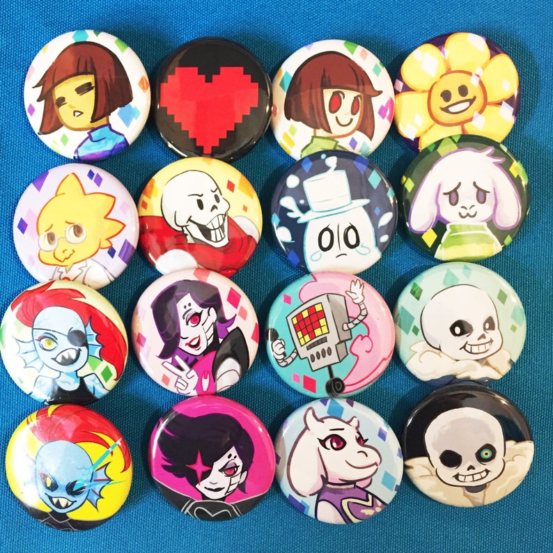 UNDERTALE Button Set Frisk Toriel Sans Papyrus Undyne Alphys | Etsy