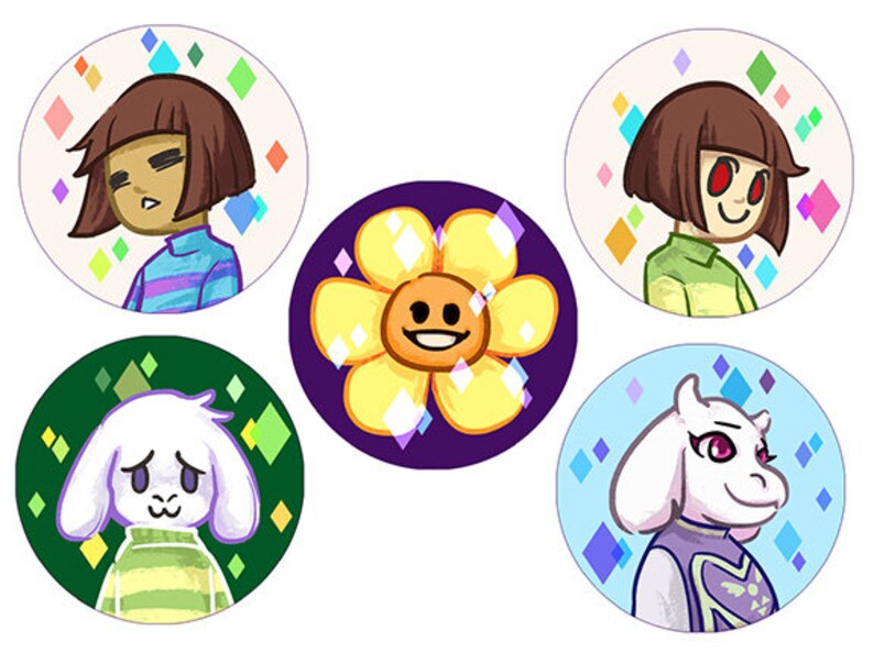 UNDERTALE Button Set Frisk Toriel Sans Papyrus Undyne Alphys | Etsy