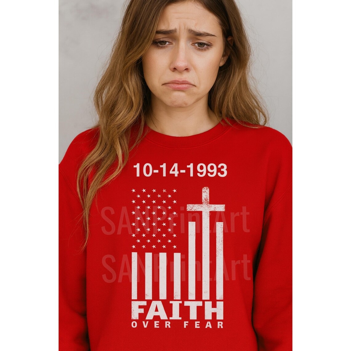 Faith Over Fear US Flag Cross PNG: Patriotic Christian Design (digital ...