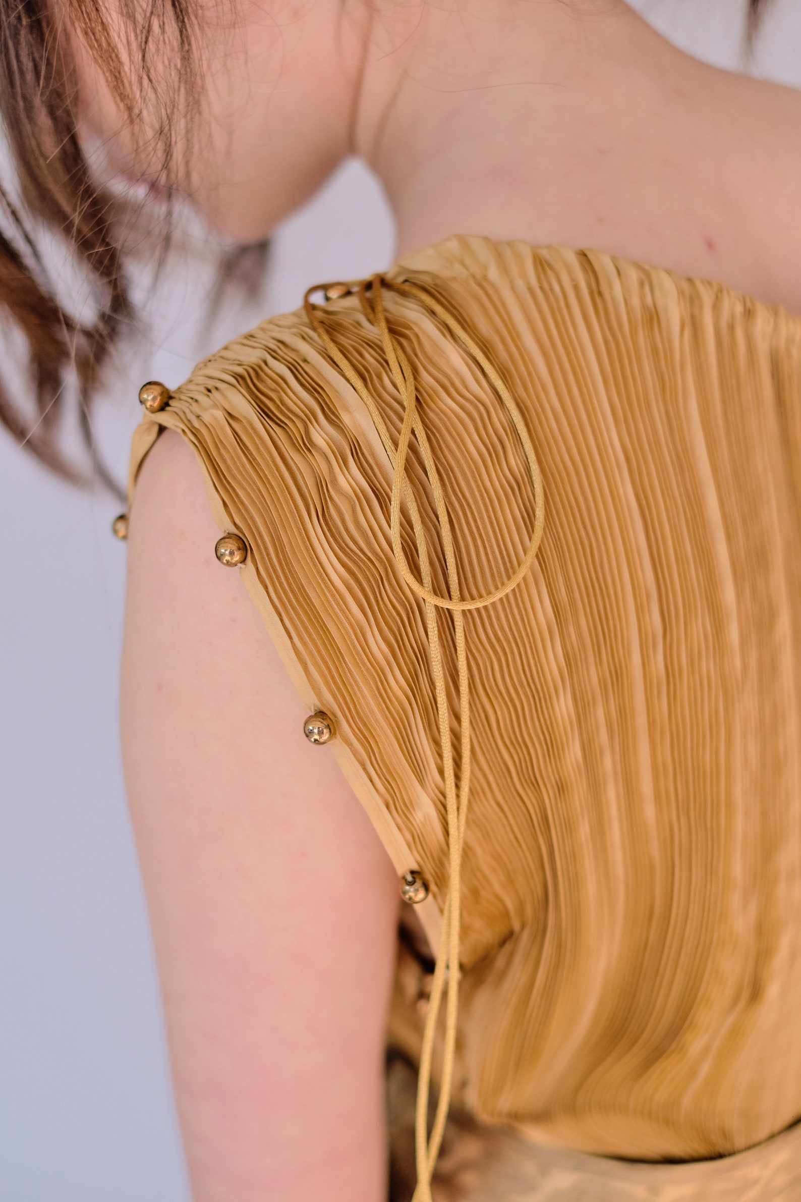 Fortuny Inspired Pleated Gold Silk Gown - Etsy