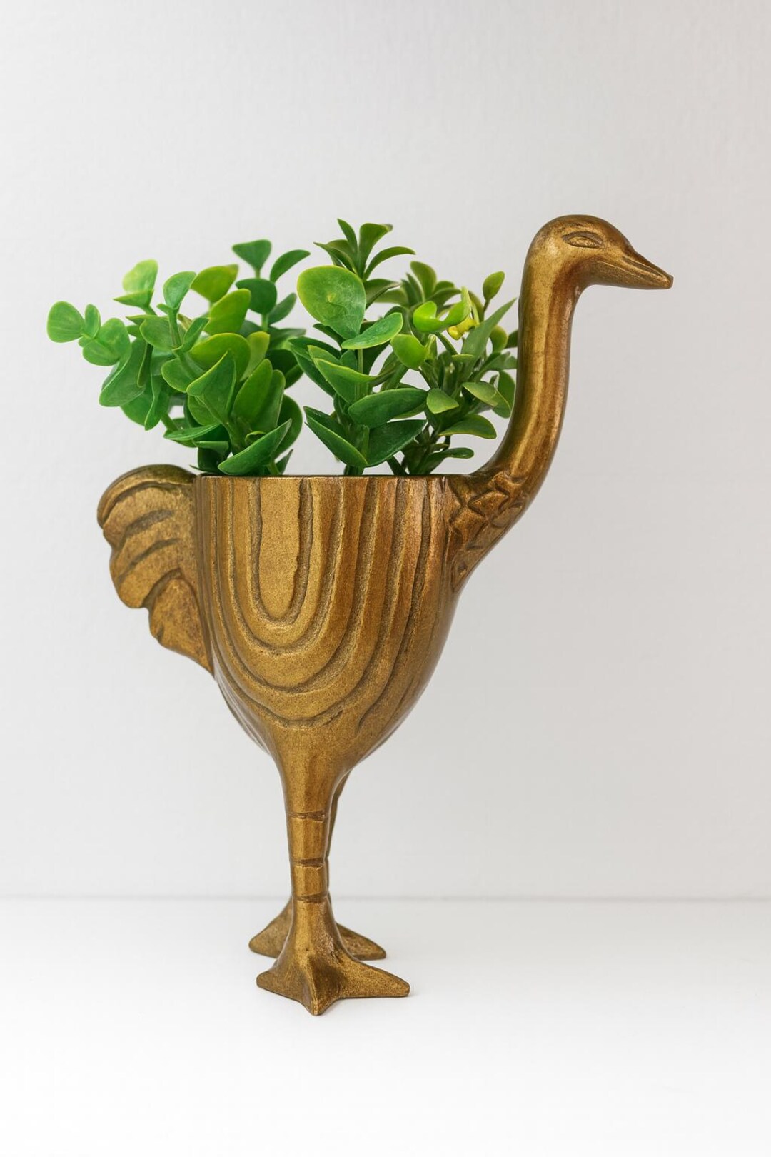 Gold Metal Ostrich Planter Pot Planter | Succulent Planter | Ostrich ...