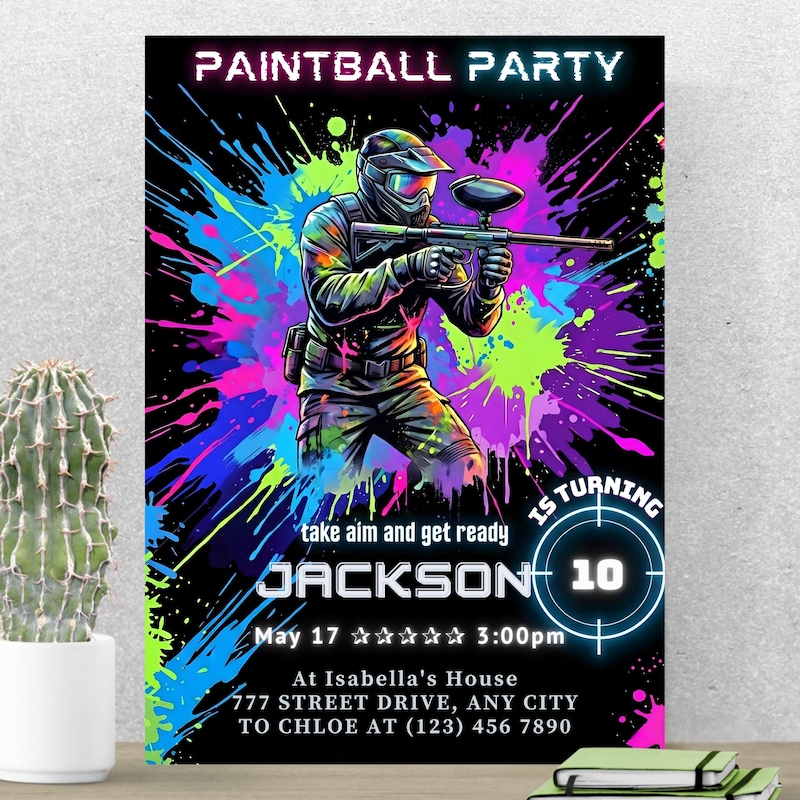 Paintball Invitation - Etsy