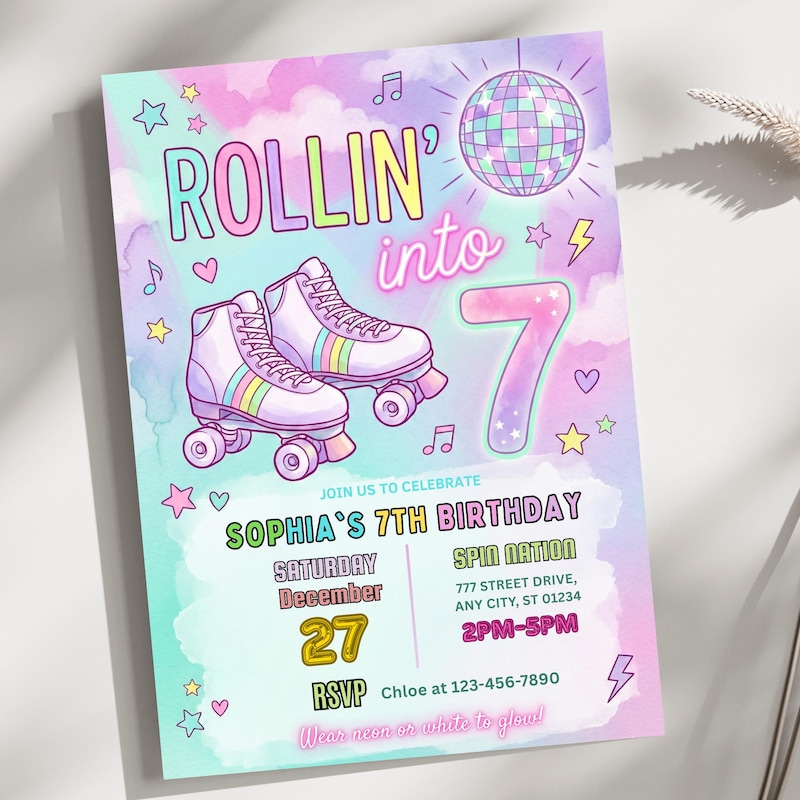 Age 7 Birthday Invitation - Etsy