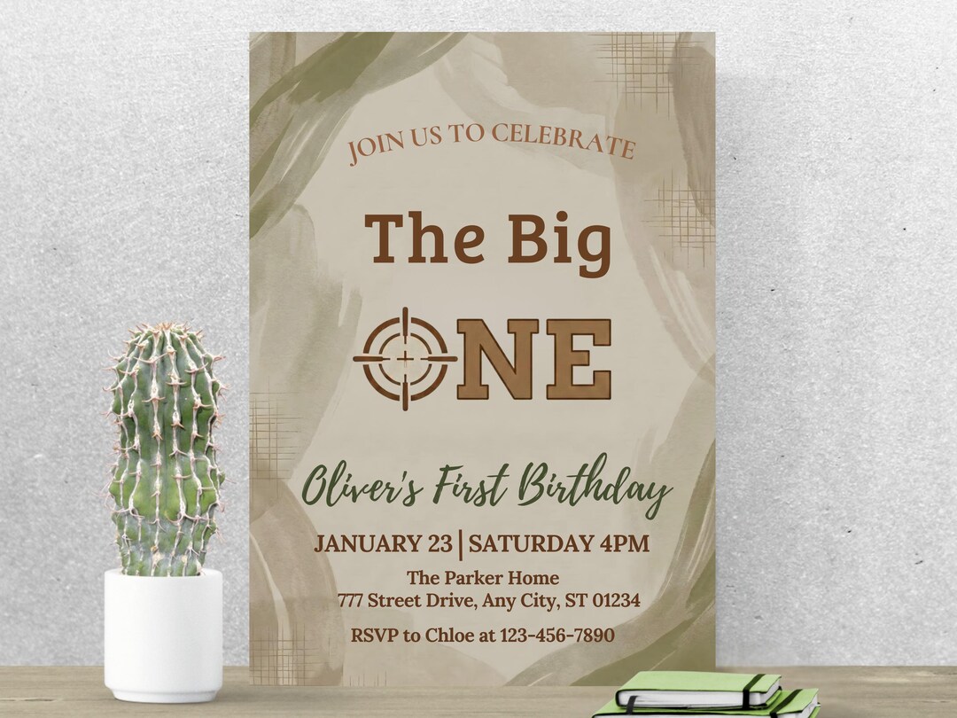 Editable the Big One First Birthday Invitation, Archery Woodland ...