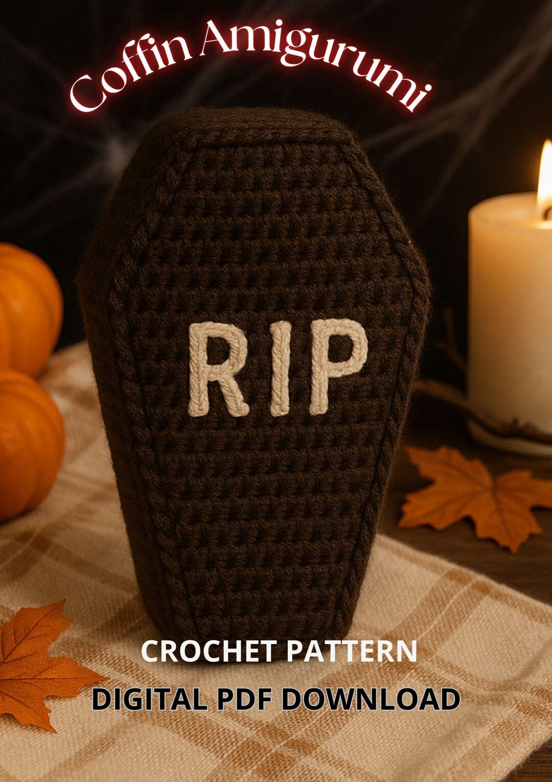 Coffin Amigurumi Crochet Pattern PDF Halloween Plush Decoration Easy ...