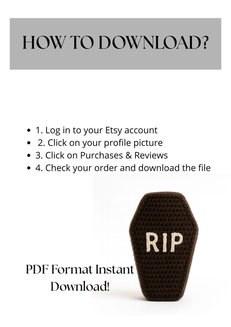 Coffin Amigurumi Crochet Pattern PDF Halloween Plush Decoration Easy ...