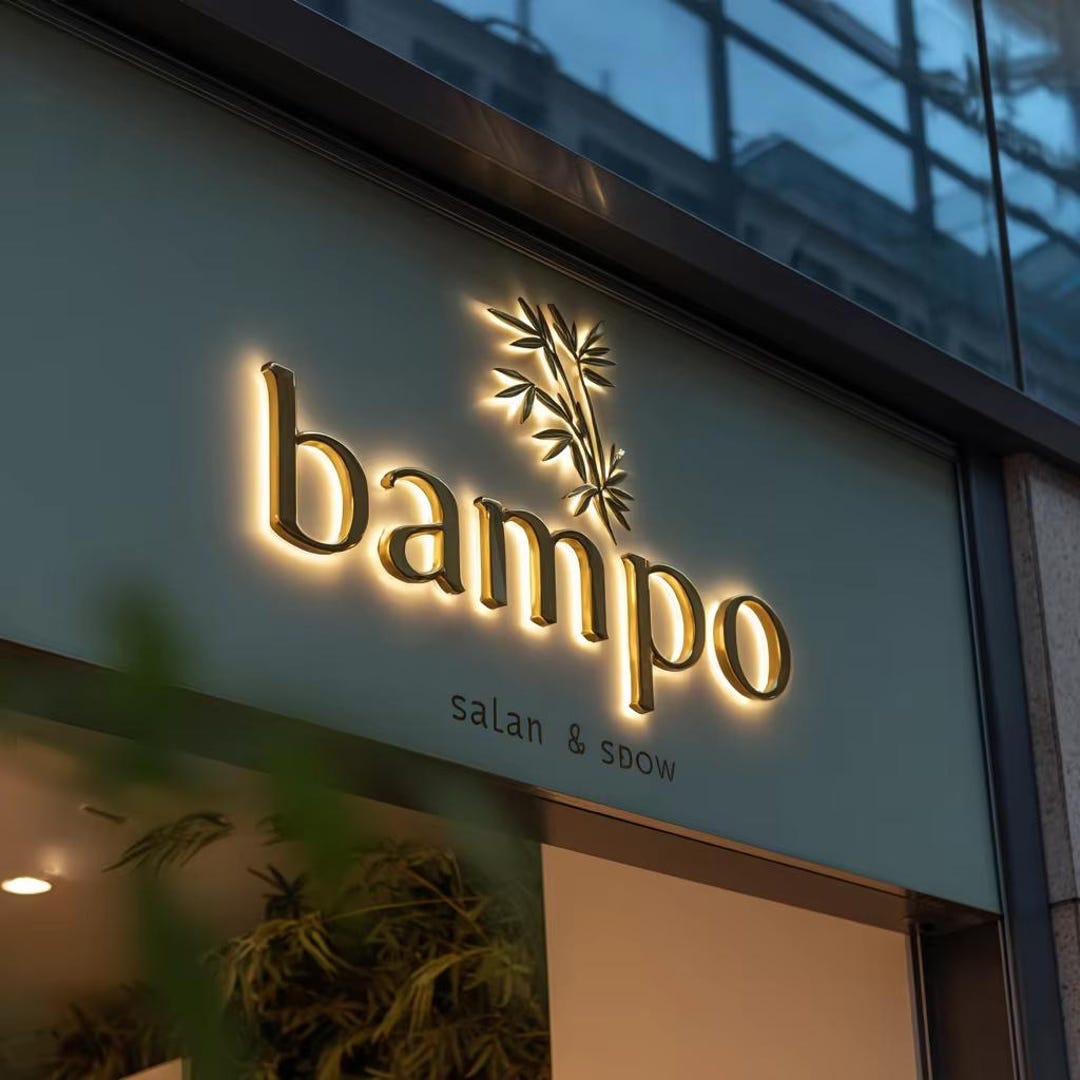 Custom 3D Metal Backlit Business Logo Sign, Illuminated Outdoor Signage ...
