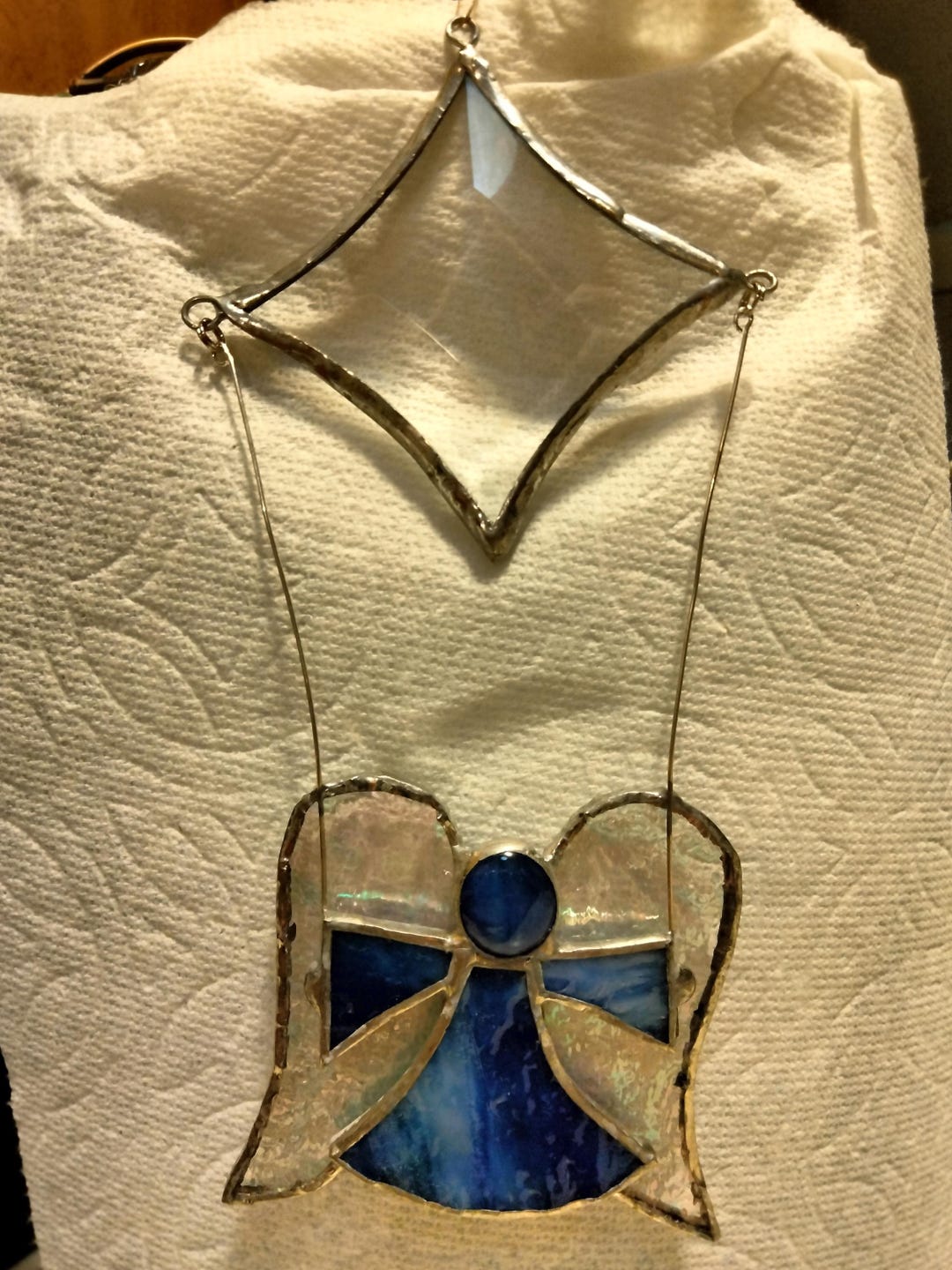 Angel Swinging From A Beveled Star Ornament - Etsy