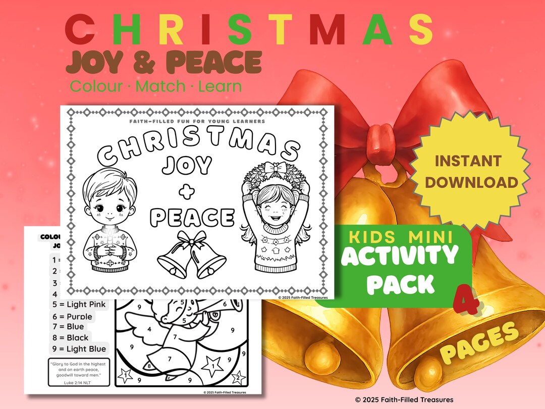 Christian Christmas Kids Activity Pack | Printable Colouring, Verse ...