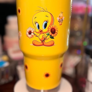 Tweety Bird Sunflower 30oz Stainless Steel Tumbler - Etsy