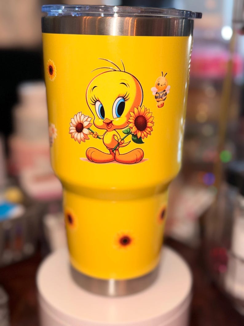 Tweety Bird Sunflower 30oz Stainless Steel Tumbler - Etsy