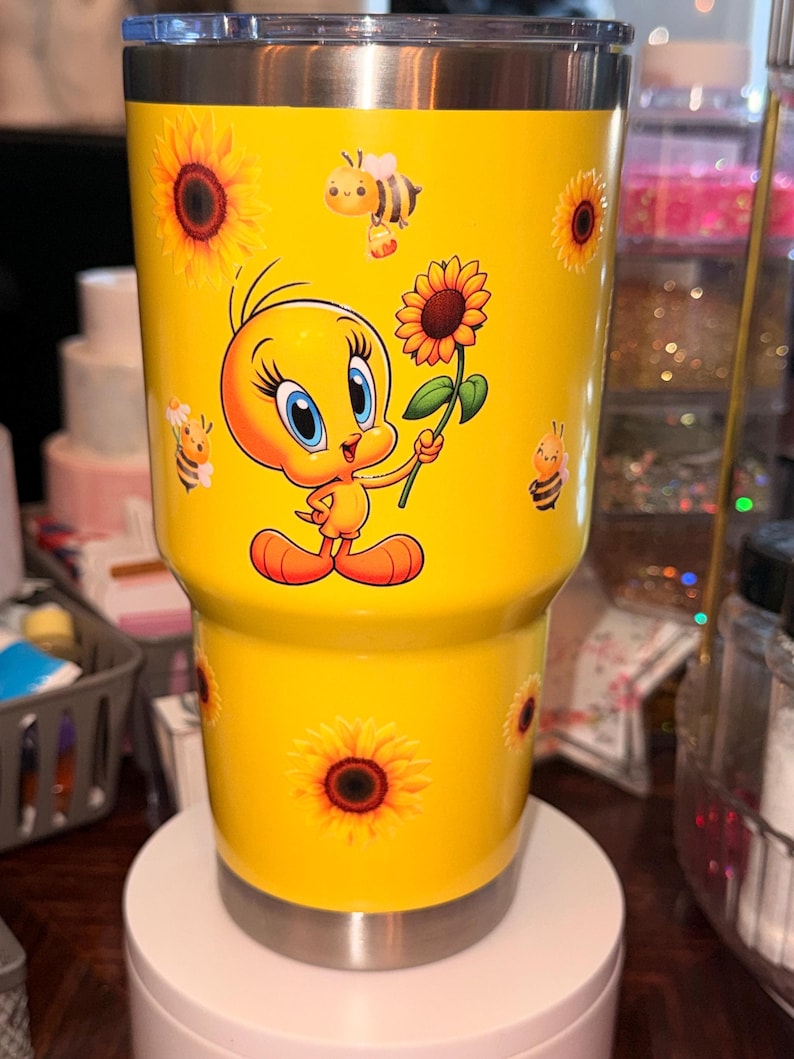 Tweety Bird Sunflower 30oz Stainless Steel Tumbler - Etsy