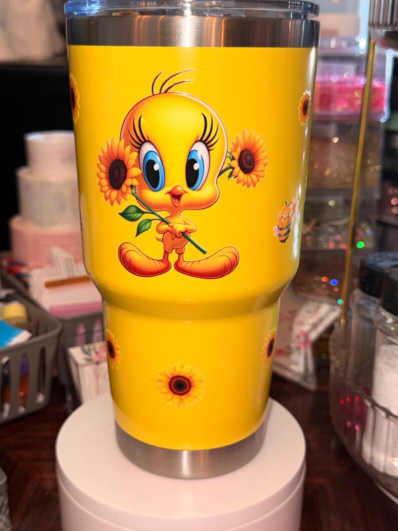 Tweety Bird Sunflower 30oz Stainless Steel Tumbler - Etsy