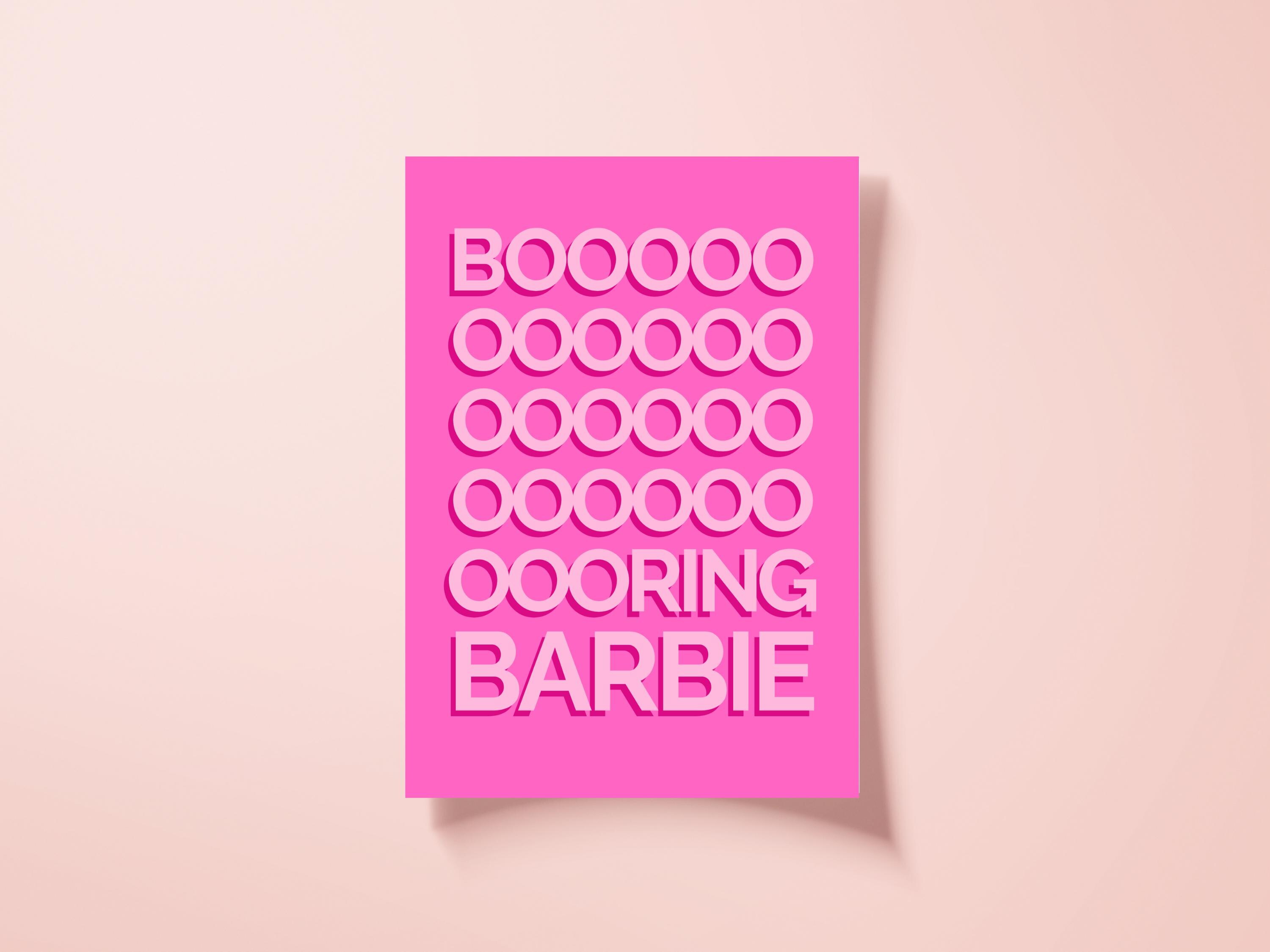 Boring Barbie, Pink Digital Download Poster, Pop Culture Wall Art - Etsy