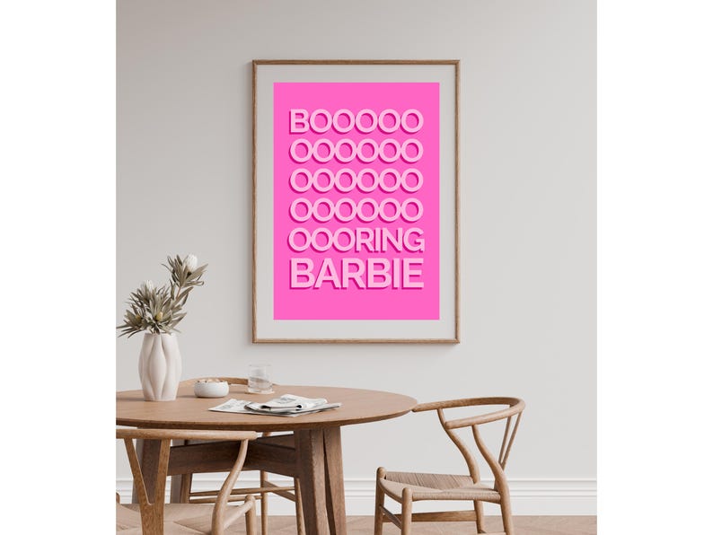 Boring Barbie, Pink Digital Download Poster, Pop Culture Wall Art - Etsy