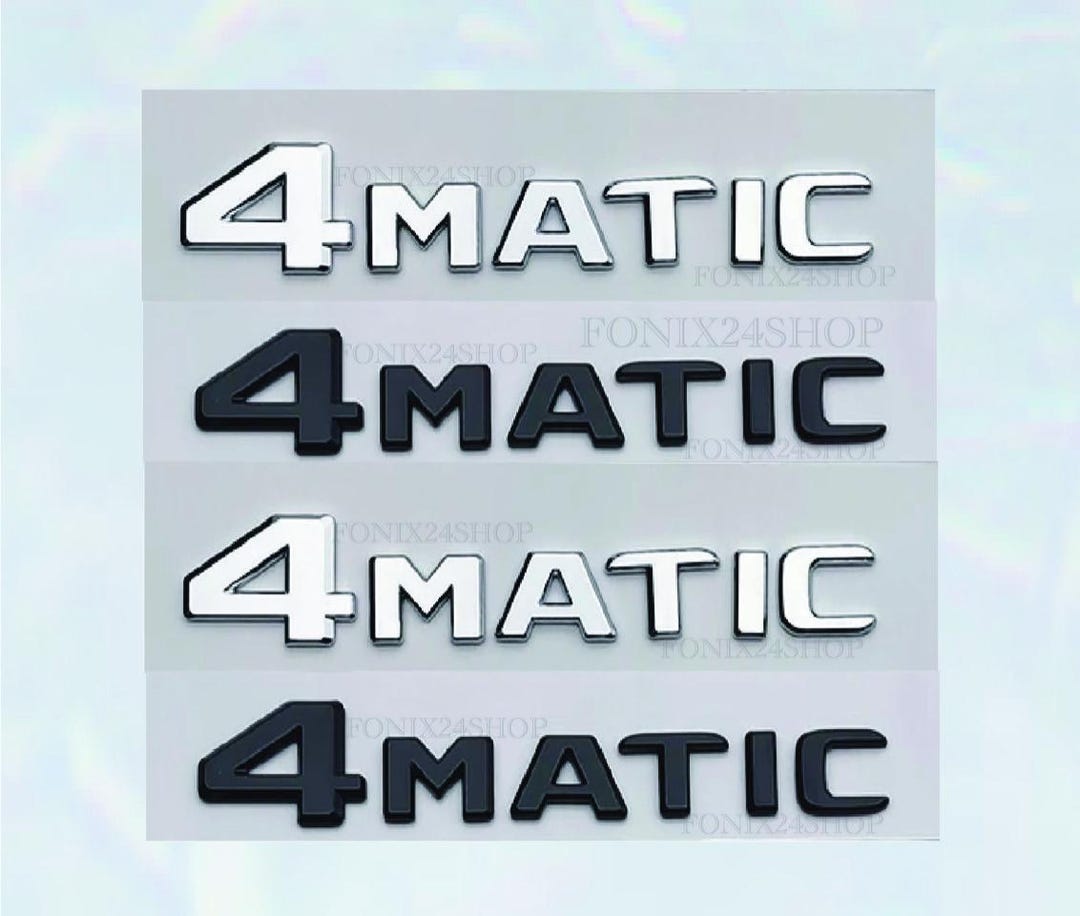 Mercedes 4MATIC Flat 2D Style Car Emblem Letters & Numbers Chrome or ...