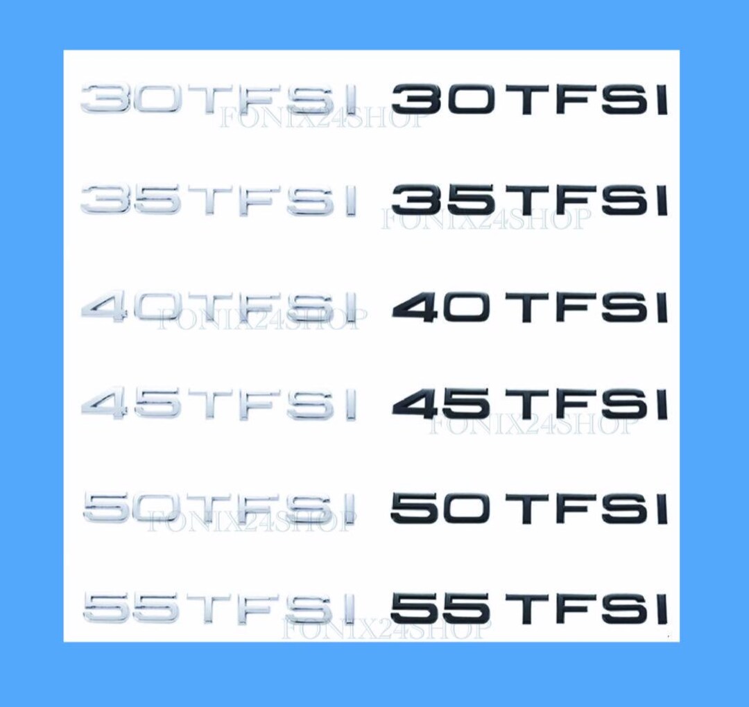AUDI TFSI Letters 3D Style Car Emblem & Numbers Chrome/black Logo ...