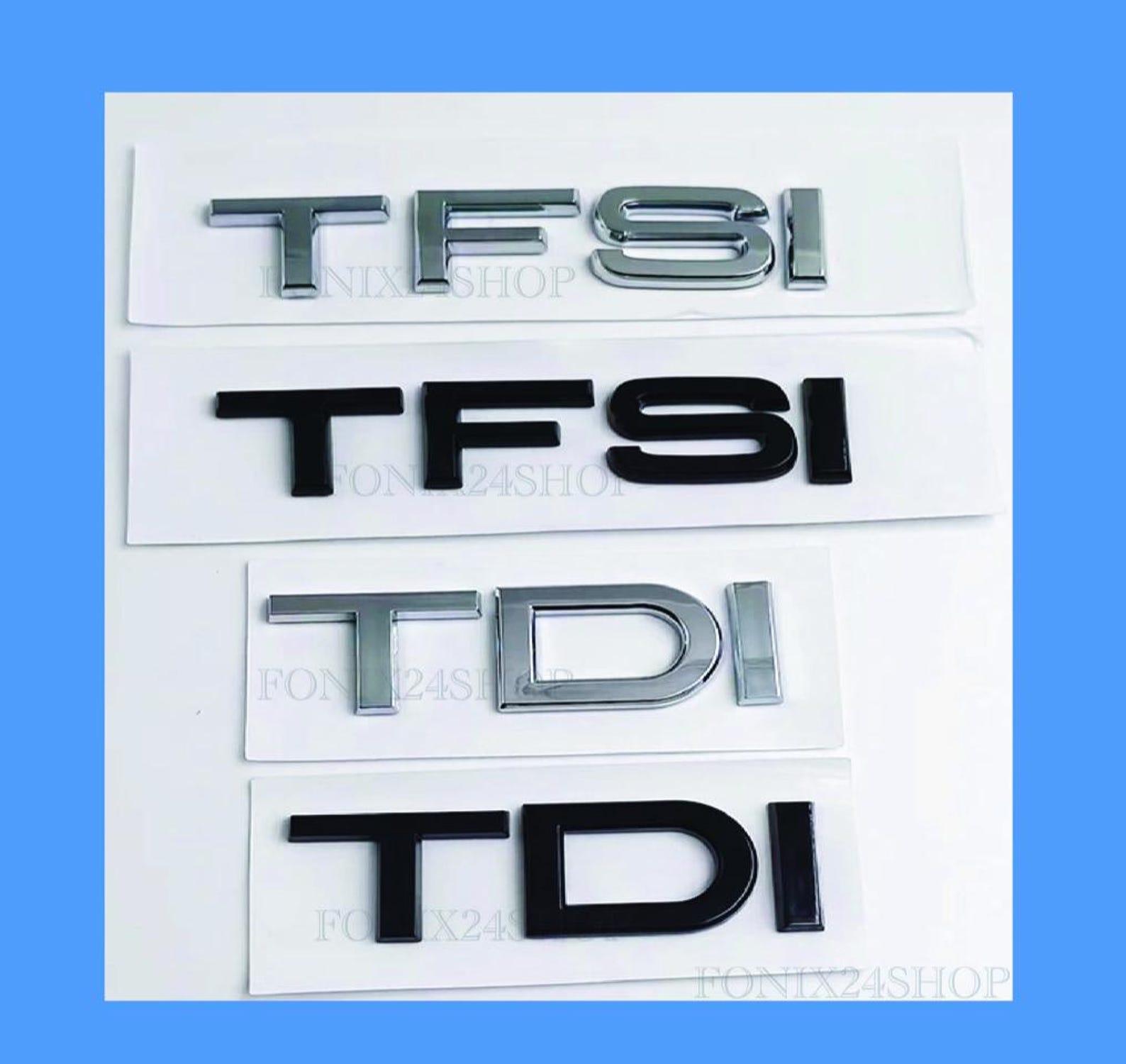 AUDI TDI Letters 3D Style Car Emblem & Numbers Chrome or Black Logo 1 ...