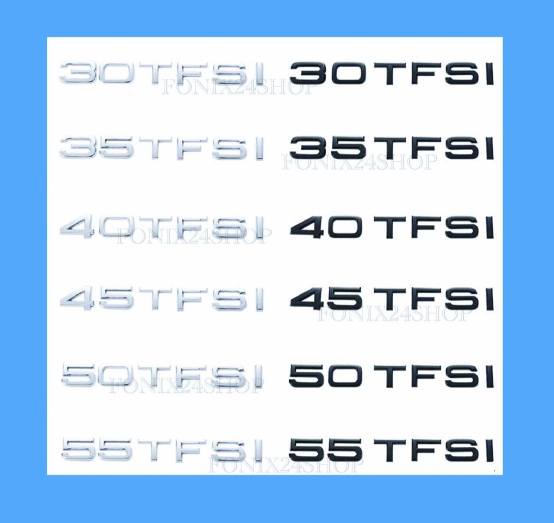 AUDI TDI Letters 3D Style Car Emblem & Numbers Chrome or Black Logo 1 ...