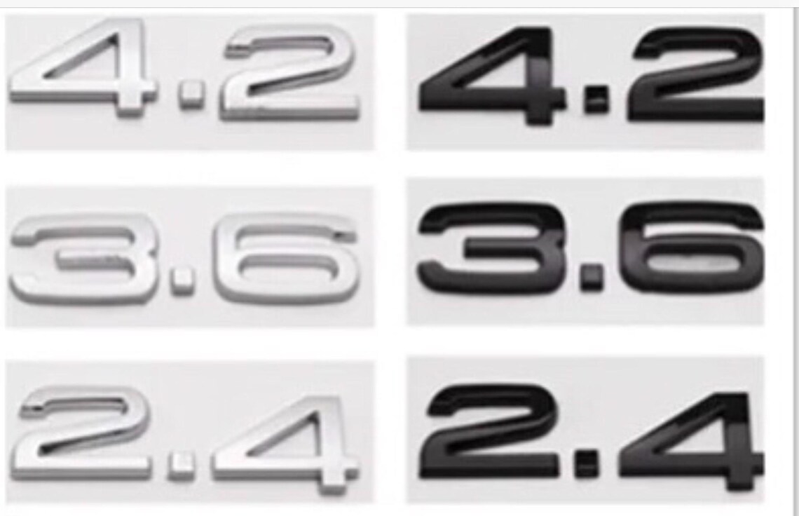 AUDI TDI Letters 3D Style Car Emblem & Numbers Chrome or Black Logo 1 ...