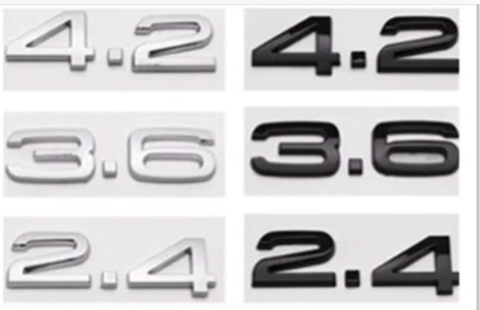 AUDI TDI Letters 3D Style Car Emblem & Numbers Chrome or Black Logo 1 ...