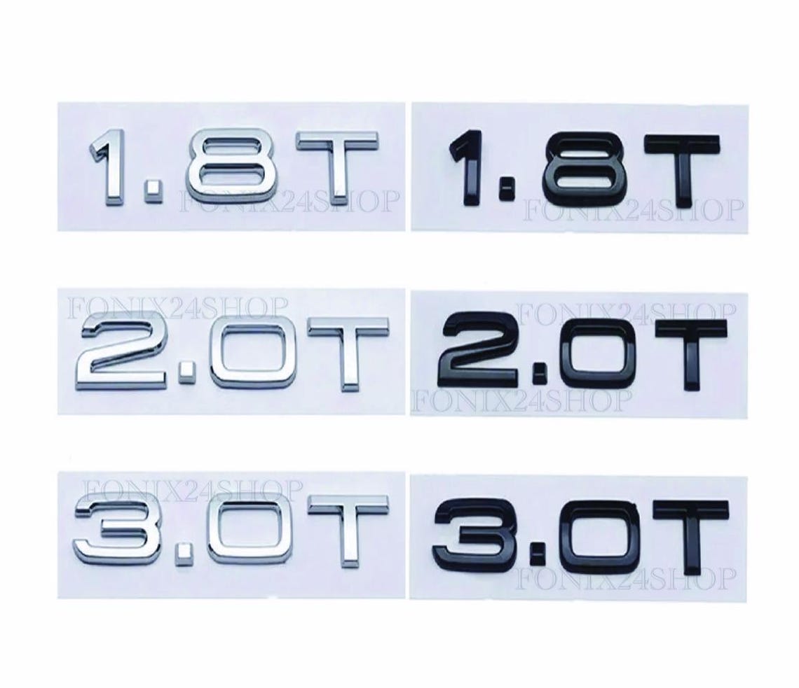 AUDI TDI Letters 3D Style Car Emblem & Numbers Chrome or Black Logo 1 ...