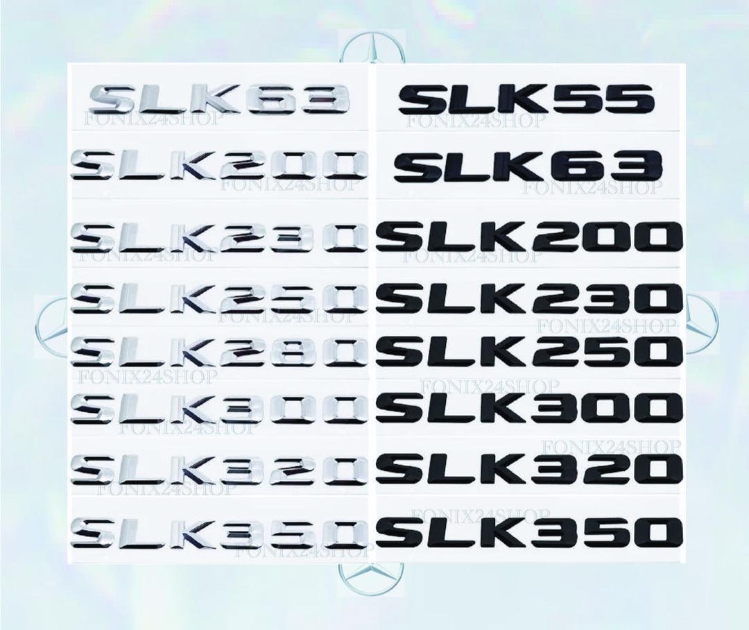 Mercedes Slk-class 3D Style Car Emblem Letters & Numbers Chrome or ...