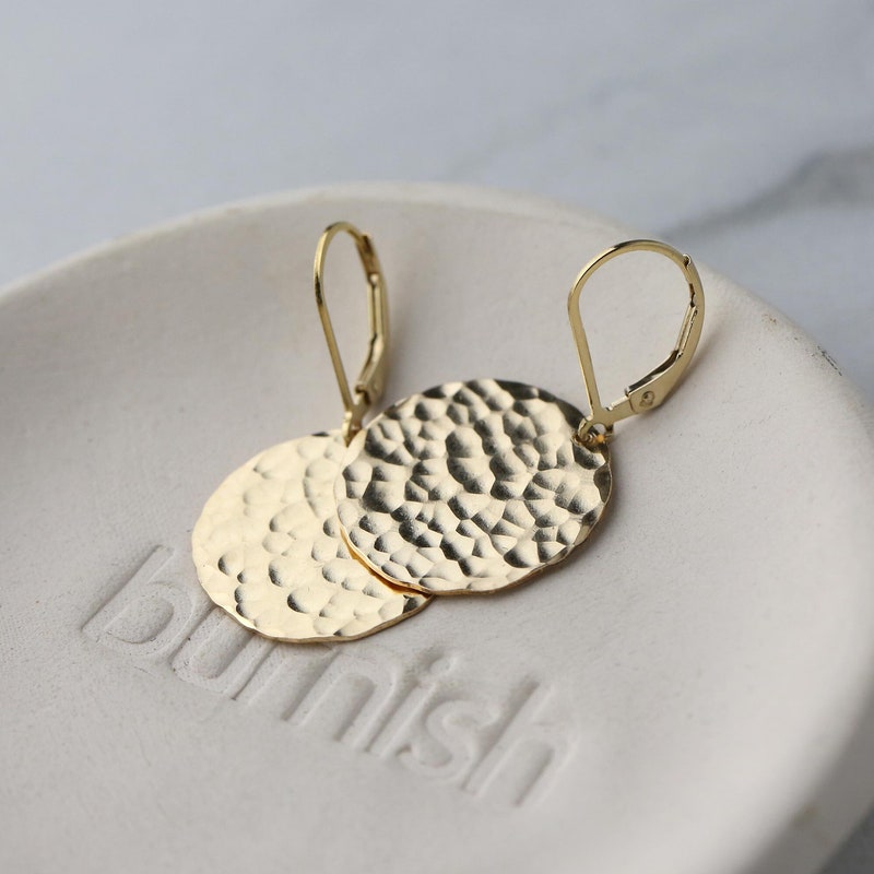 Gold Disc Earrings - Etsy