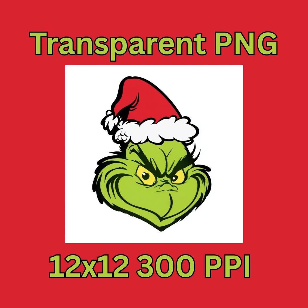 Grinch Face Transparent Background PNG Clipart (digital Download) - Etsy