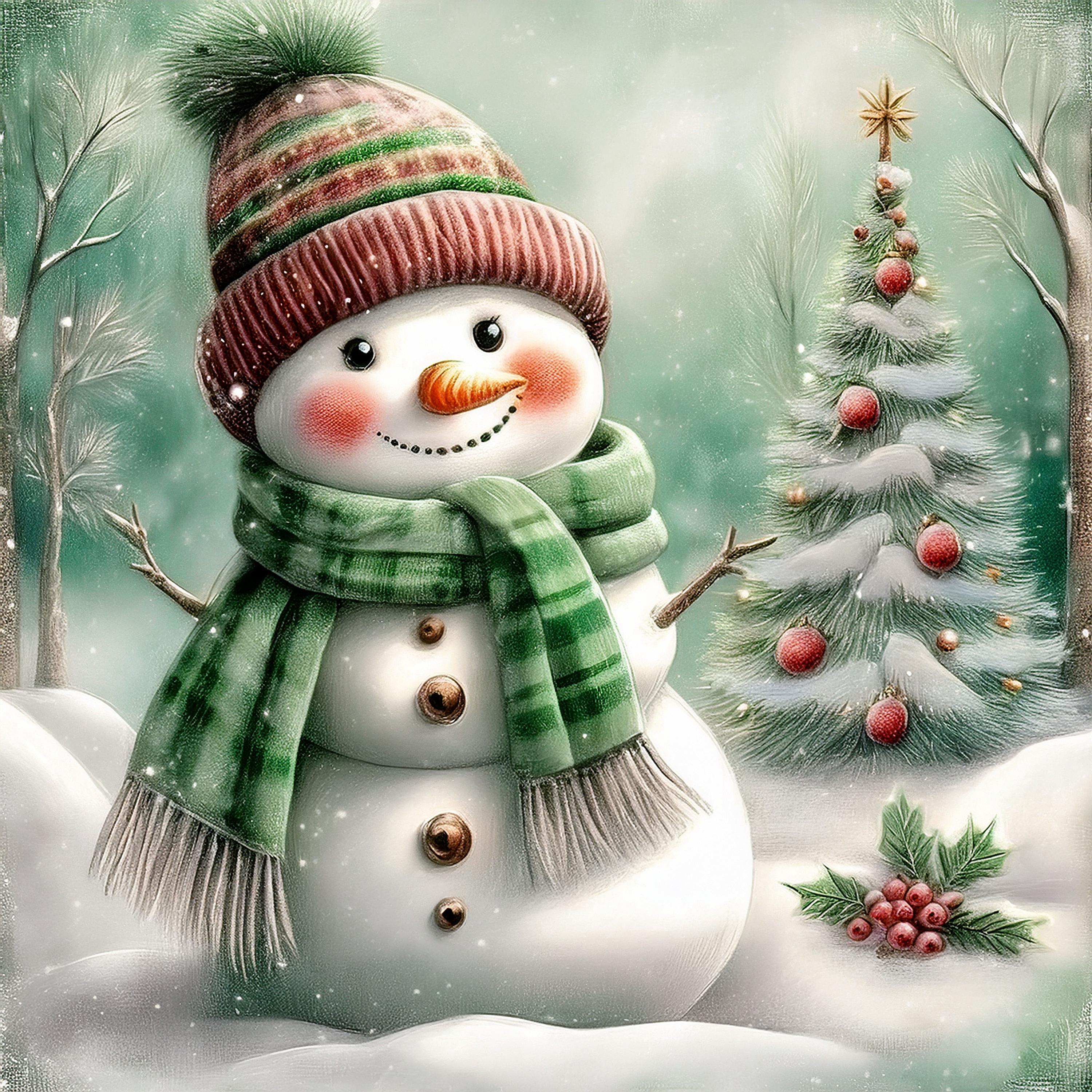 Whimsical Snowman Clipart Bundle, Holiday Projects (digital Download ...