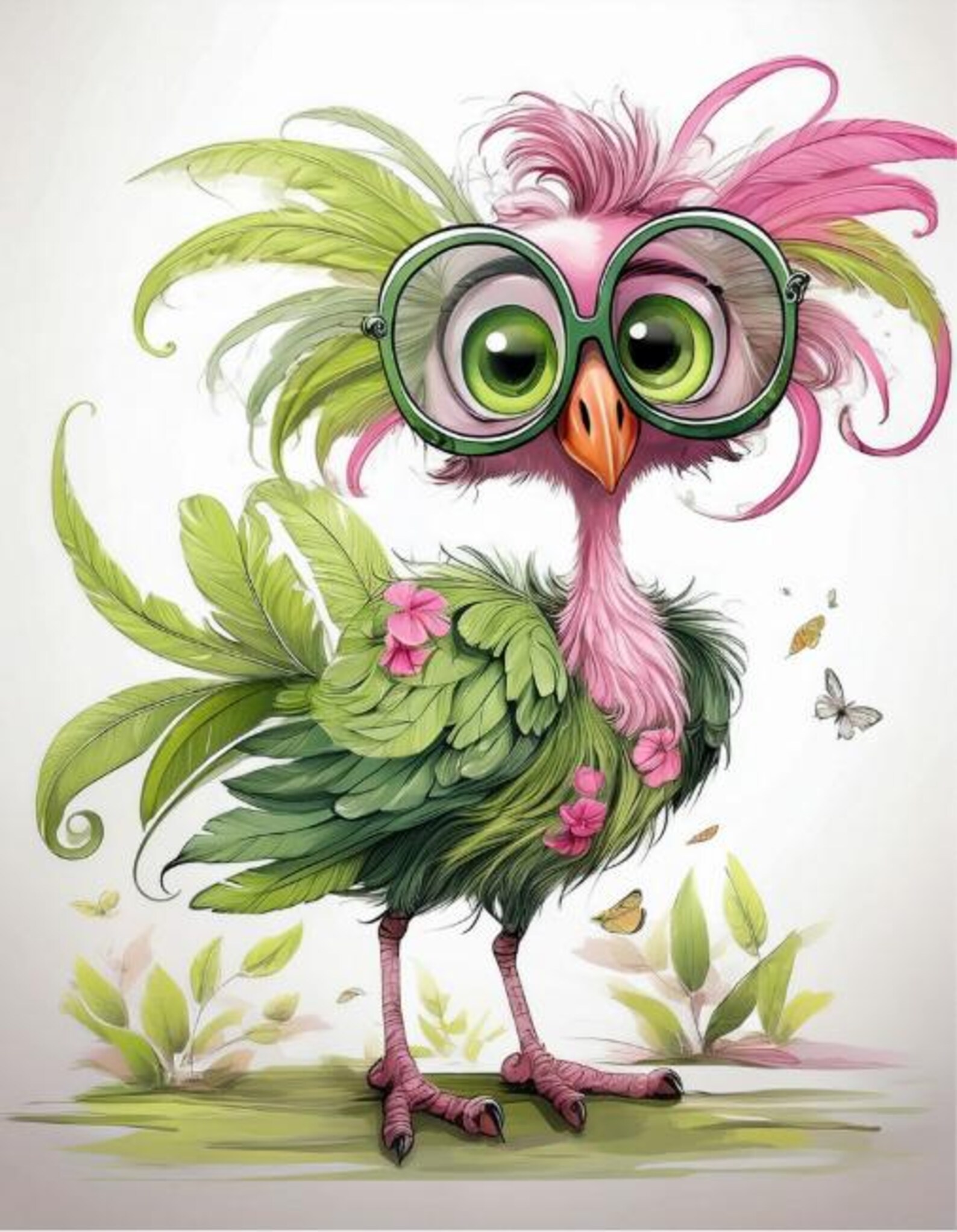 Whimsical Big Eye Birds Clipart, Funny Quirky Bird Art (digital ...