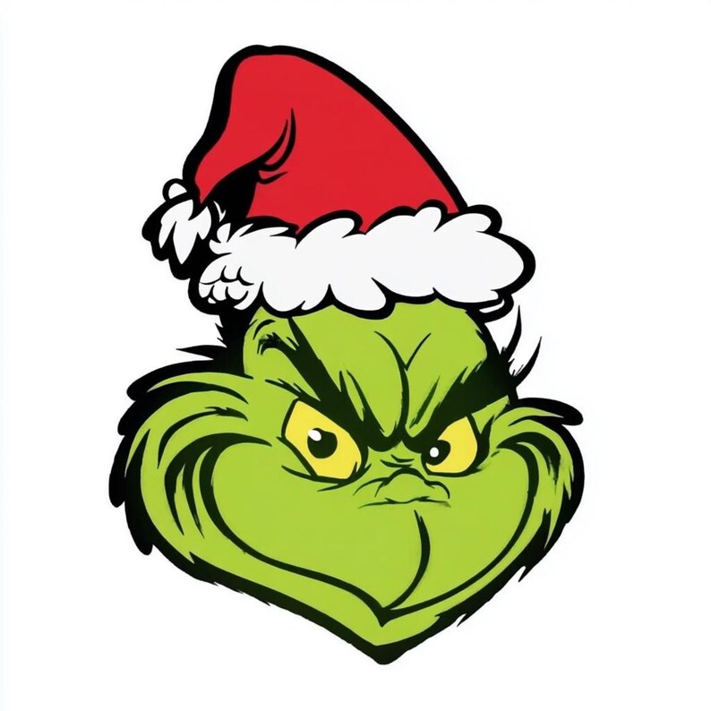 Grinch Face Transparent Background PNG Clipart (digital Download) - Etsy
