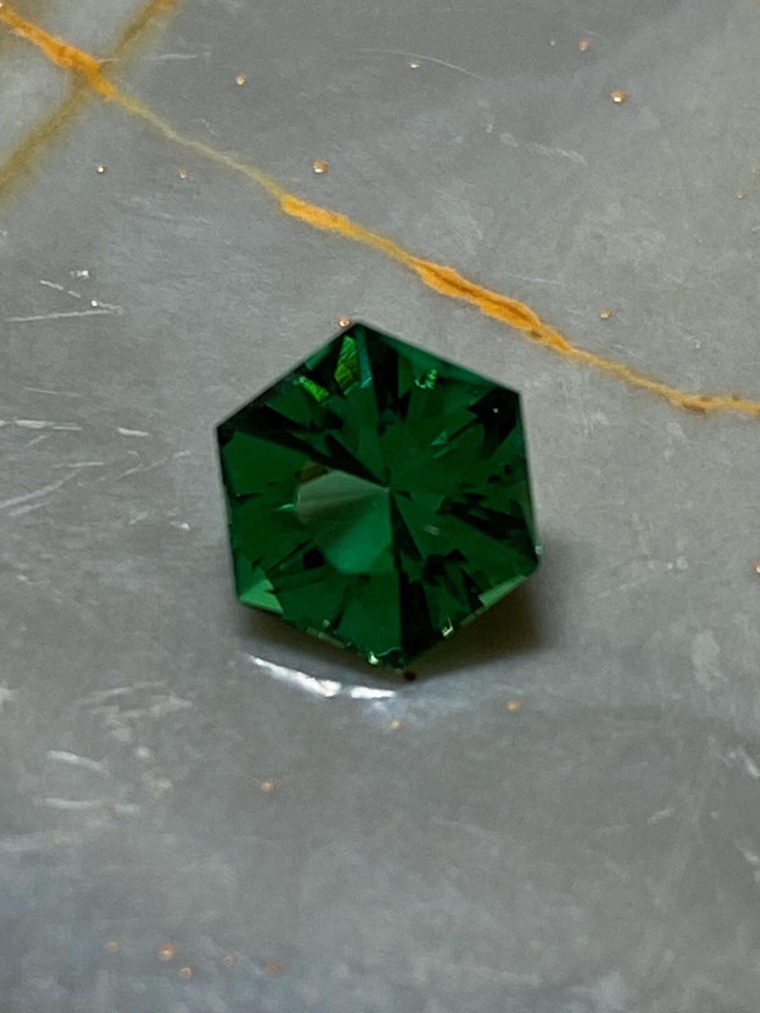 Faceted Hexagon Helenite Gemstone, Blue-green, 6.1mm - Etsy