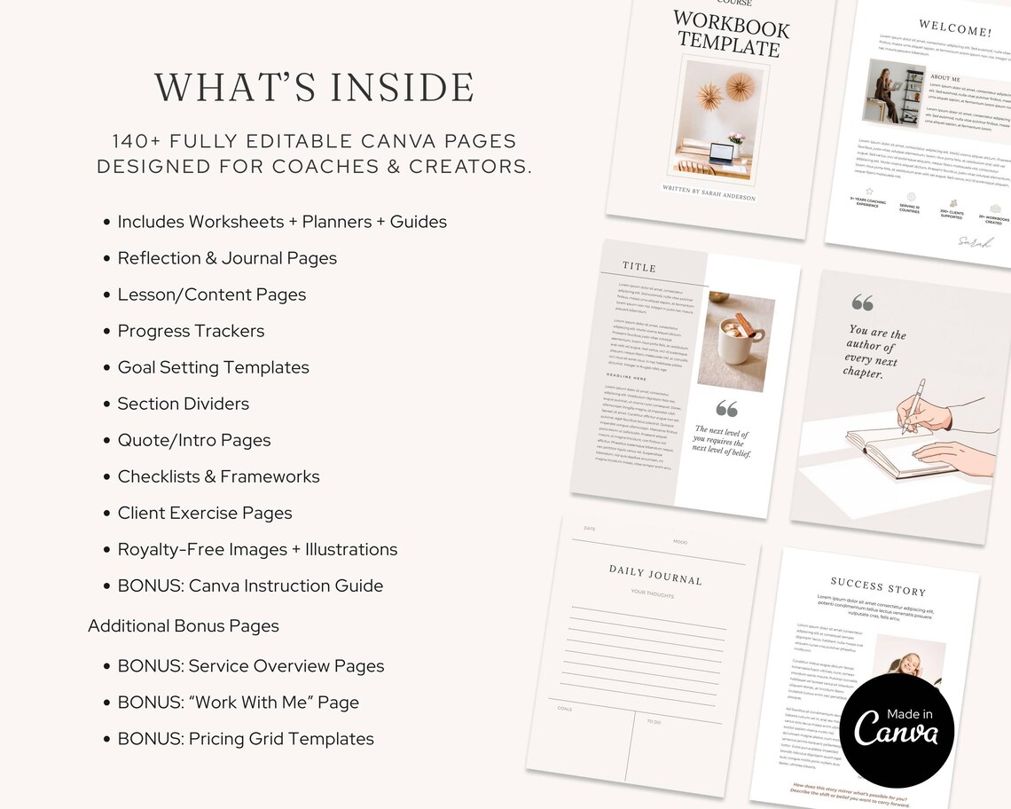 Coaching Workbook Template for Canva | Editable Guidebook & Ebook ...